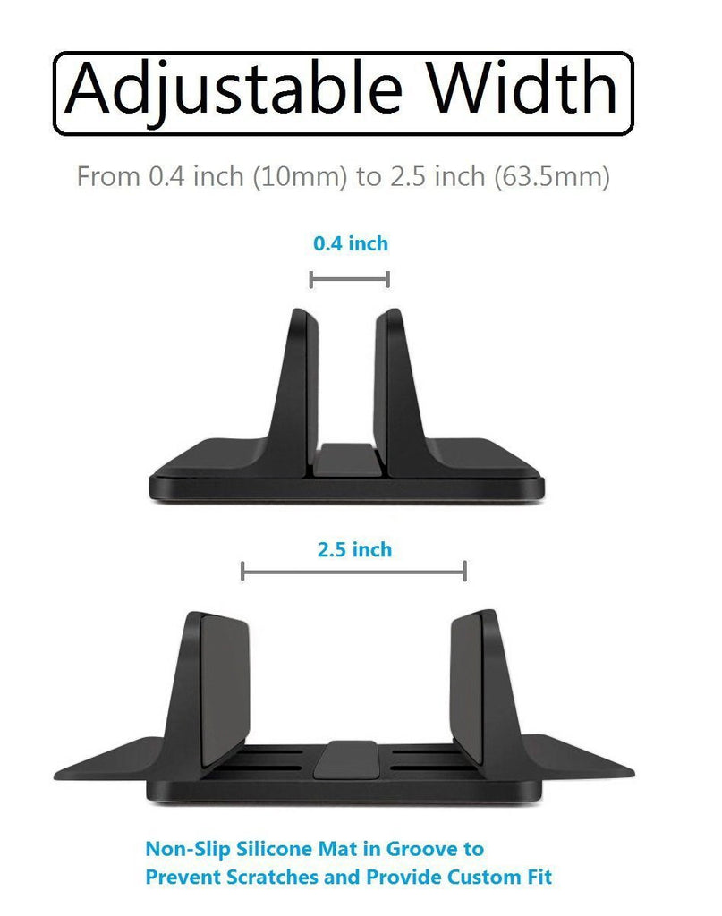 Vertical Laptop Stand [Adjustable] Desktop Aluminum Compact Fit All Si ...
